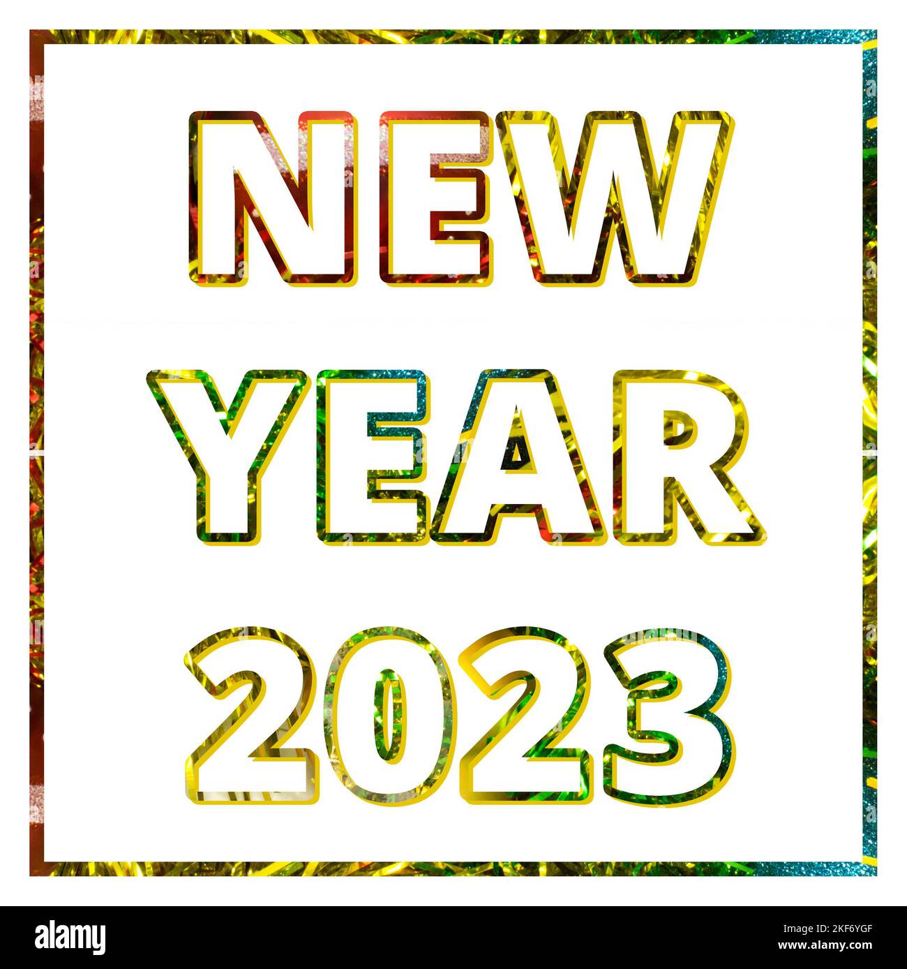 Text 2023 happy new Cut Out Stock Images & Pictures - Alamy