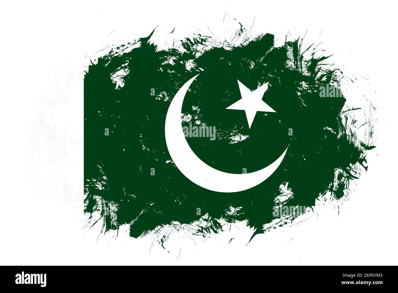 Pakistan flag on abstract stroke brush background Stock Photo - Alamy
