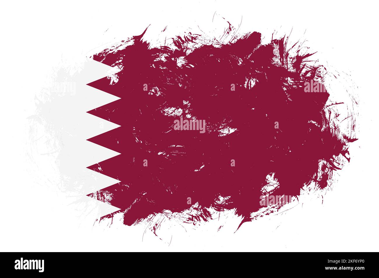 Qatar flag on abstract stroke brush background Stock Photo - Alamy