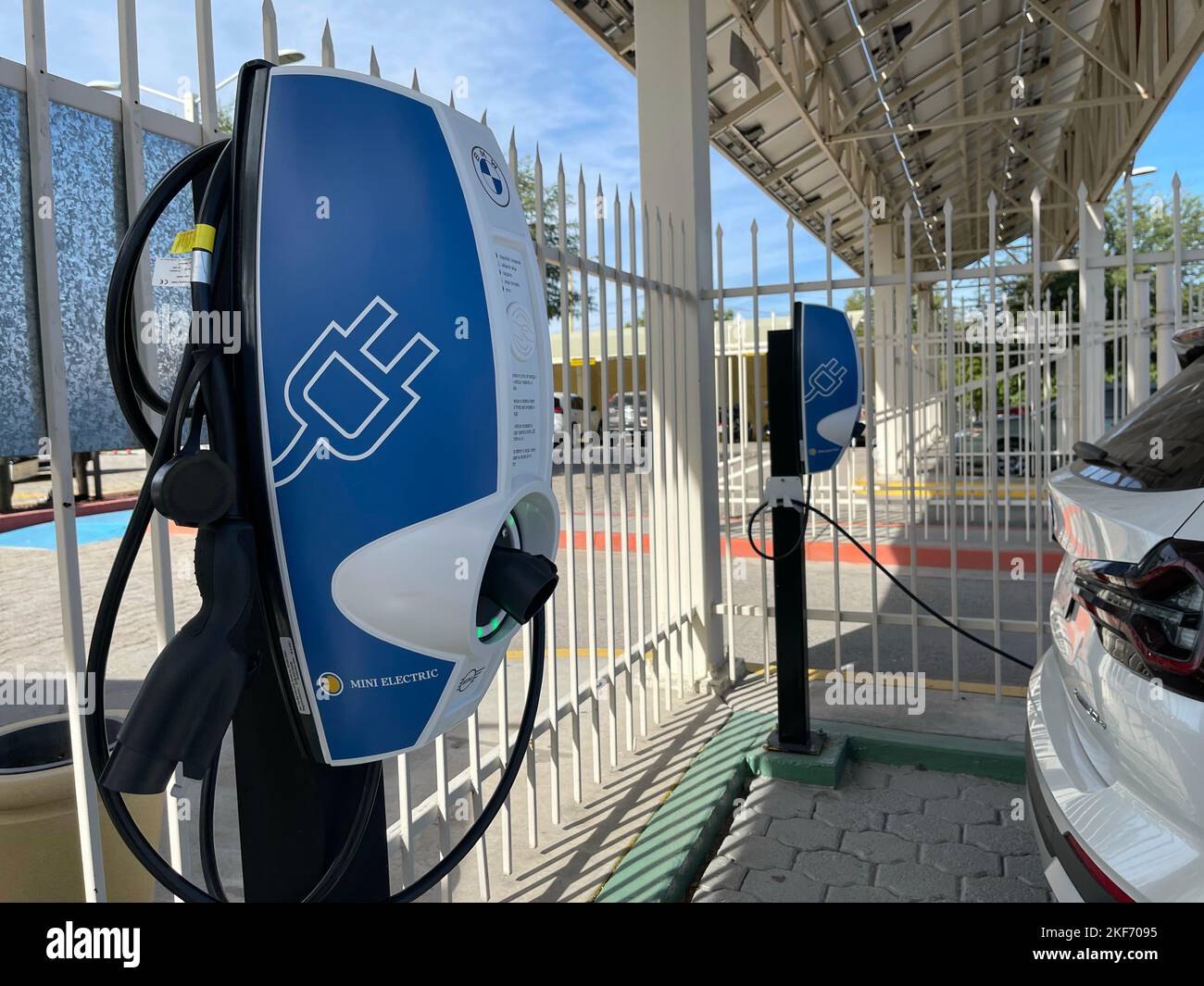 Electric station, Tesla and BMW charging station, charging center for ...