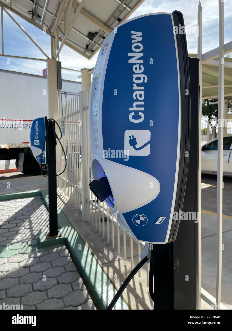 Electric station, Tesla and BMW charging station, charging center for ...
