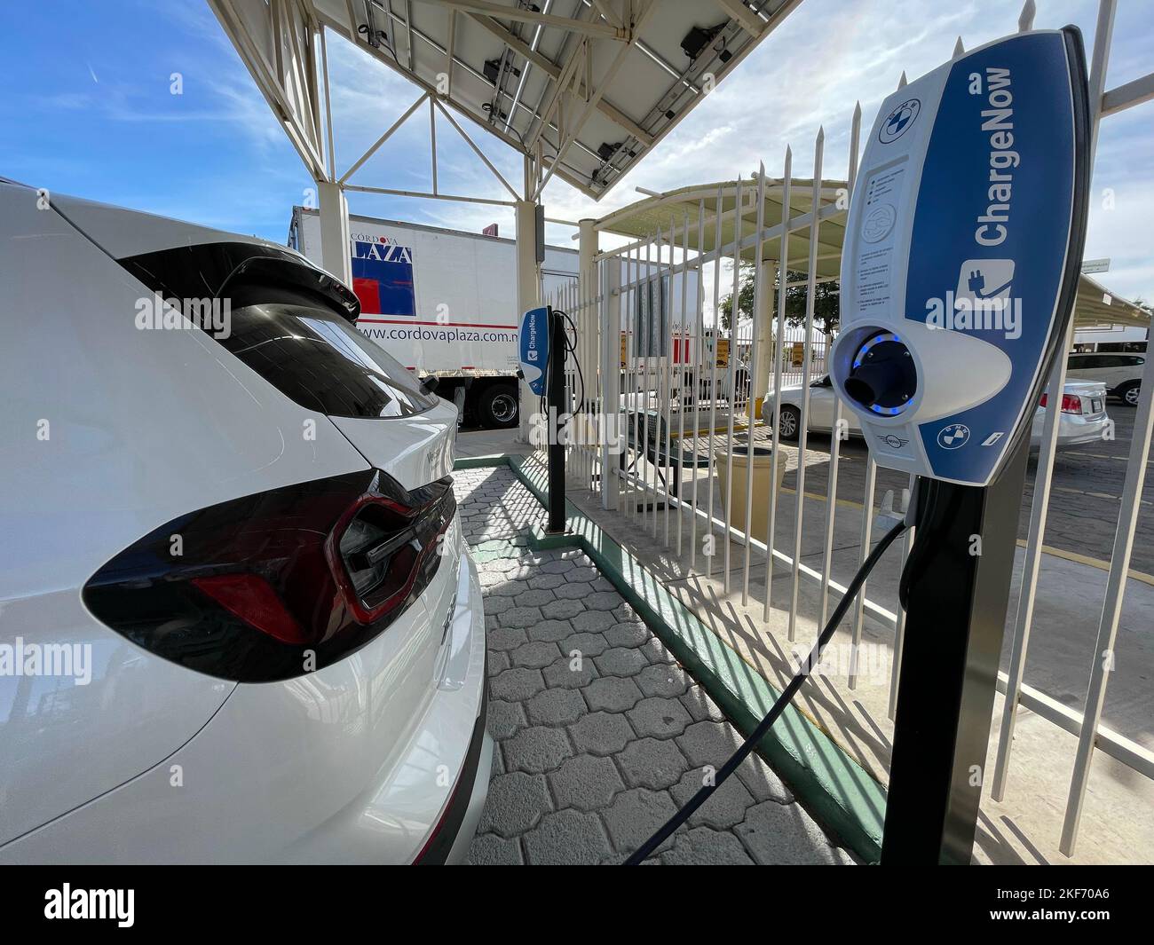Electric station, Tesla and BMW charging station, charging center for ...