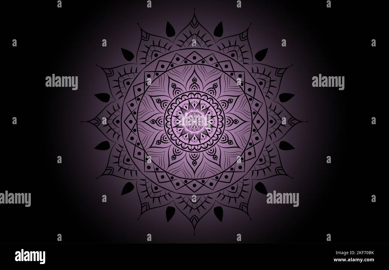 A beautiful mandala art in a dark background, mandala art for ...