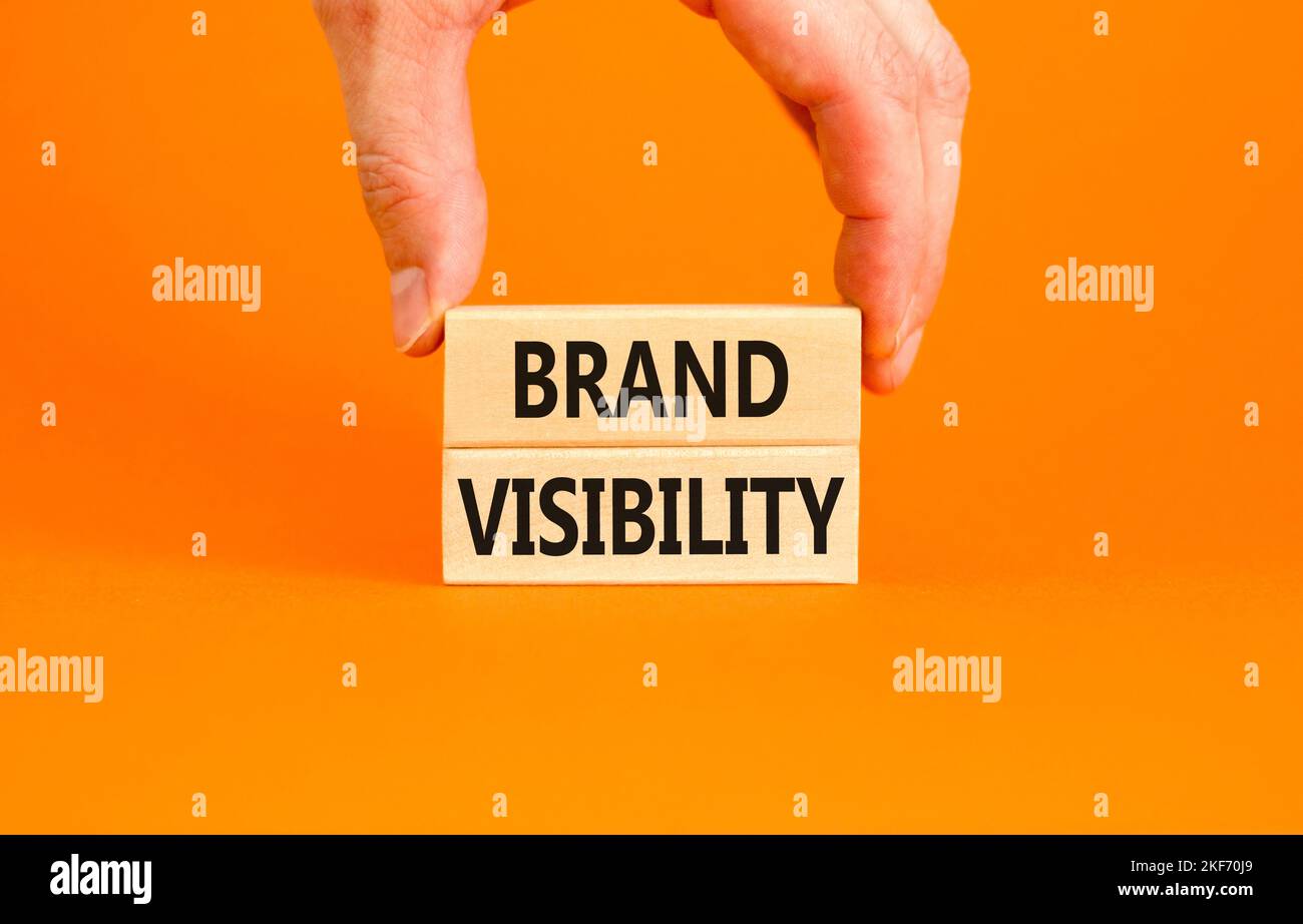 Brand visibility symbol. Concept words Brand visibility on wooden ...