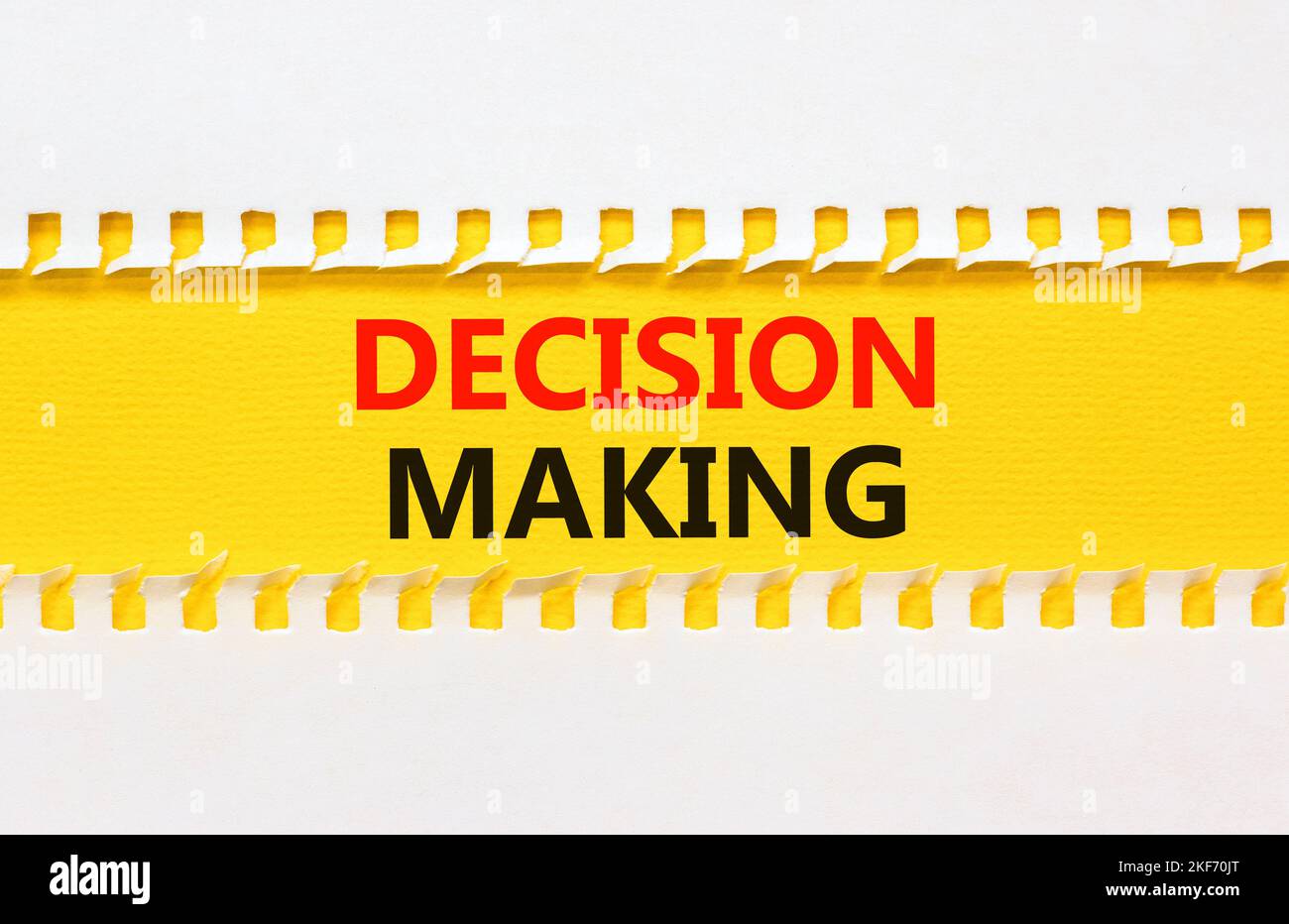 Decision making symbol. Concept words Decision making on yellow paper ...