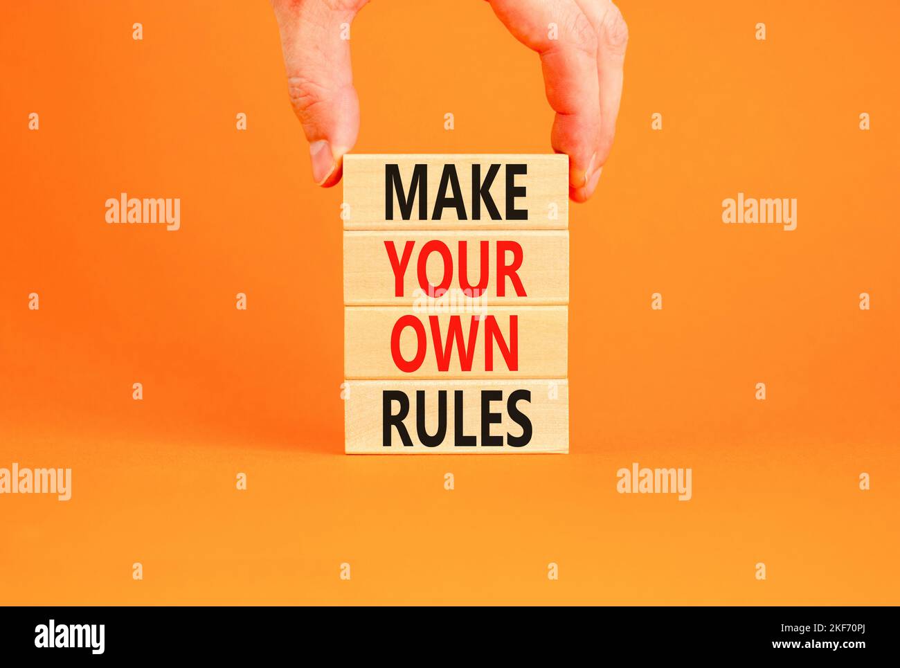 Make your own rules symbol. Concept words Make your own rules on wooden ...