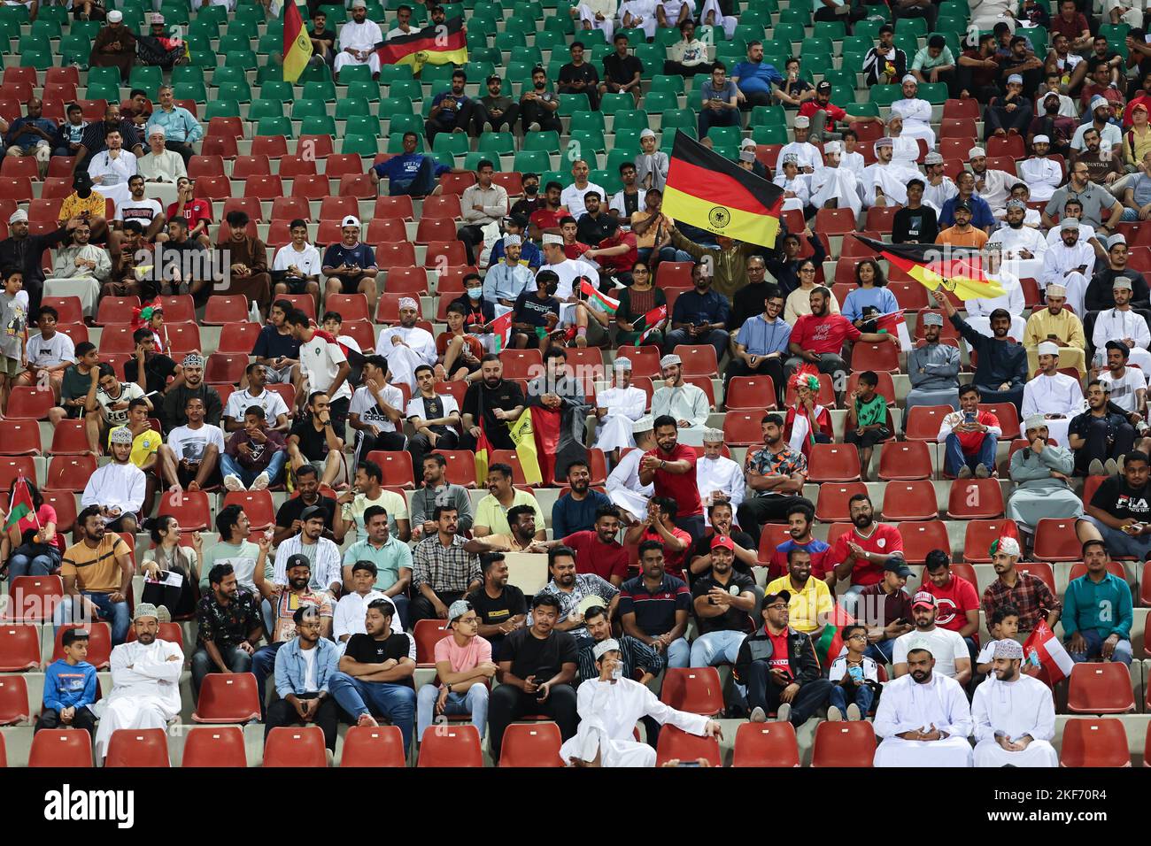 Maskat, Oman. 16th Nov, 2022. Soccer, international match, before the ...