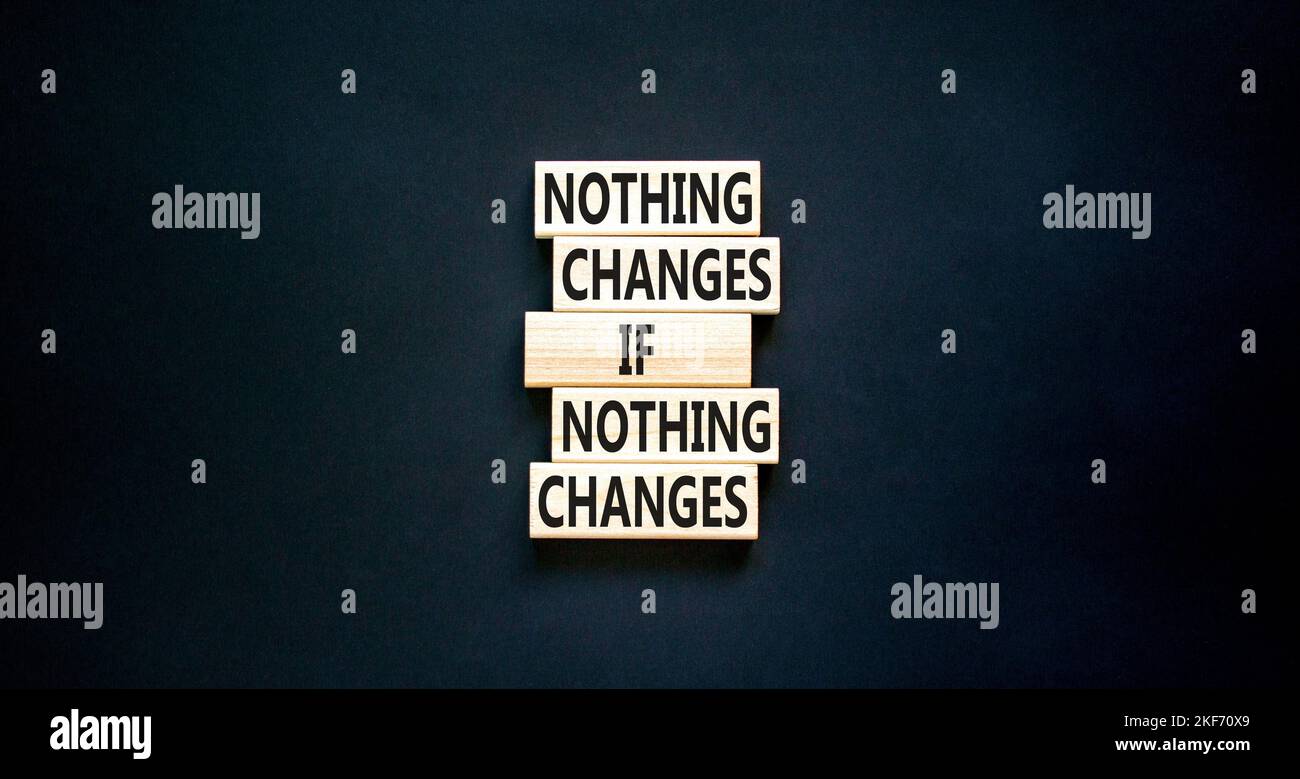 Nothing change symbol. Concept words Nothing changes if nothing changes ...
