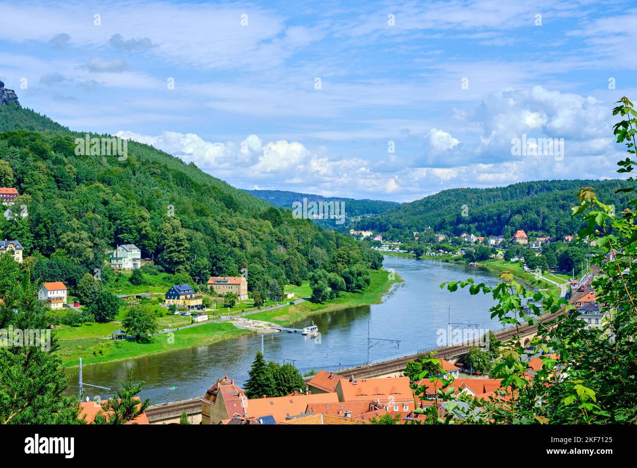 Picturesque view of Koenigstein, Saxon Switzerland, Saxony, Germany ...