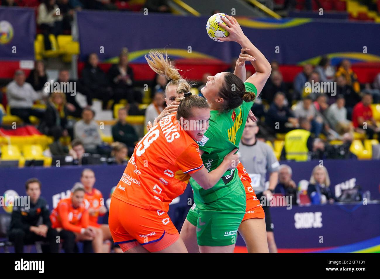 SKOPJE, MACEDONIA - NOVEMBER 16: Merel Freriks of the Netherlands ...