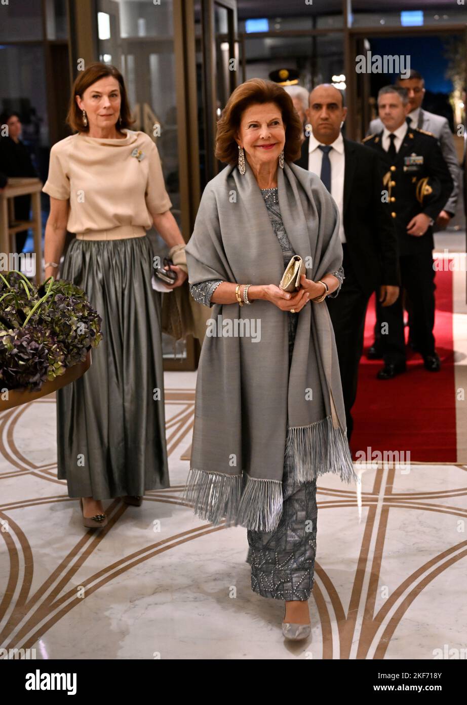 Amman, Jordan, November 16, 2022, Queen Silvia of Sweden and the court ...