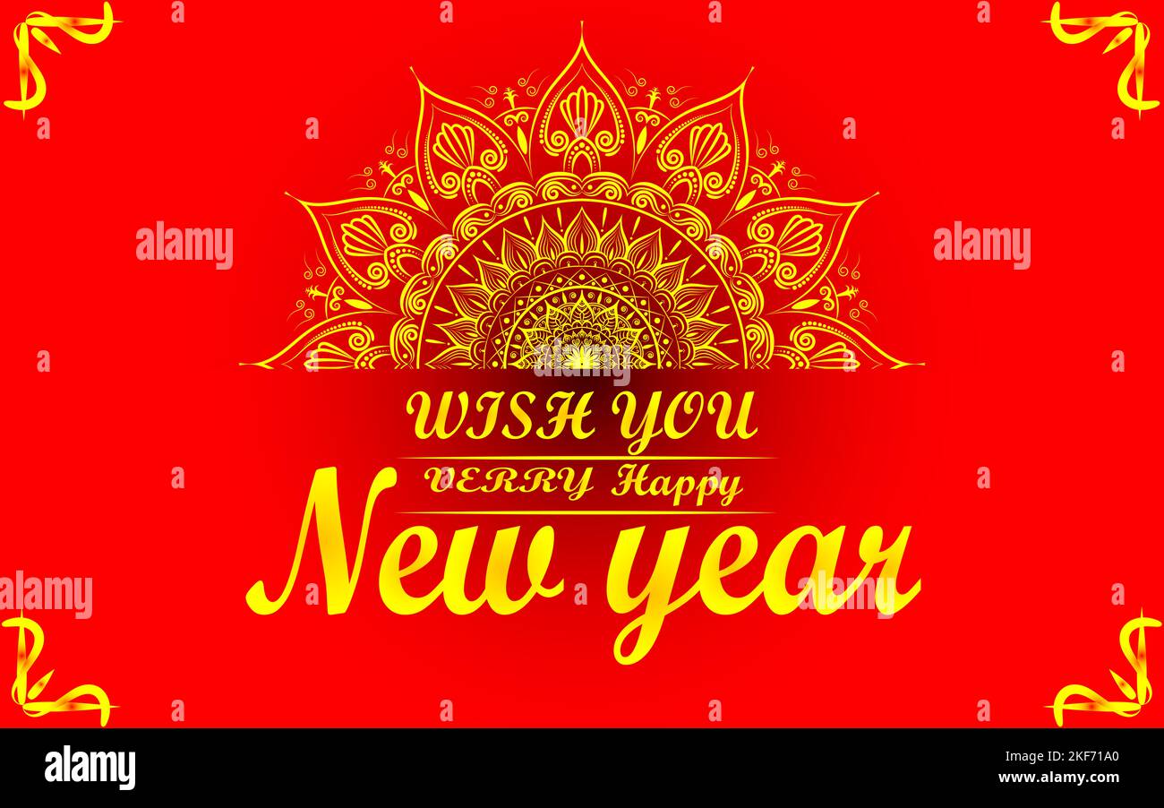 Welcome 2023 banner or poster with mandala art, happy new year 2023 ...