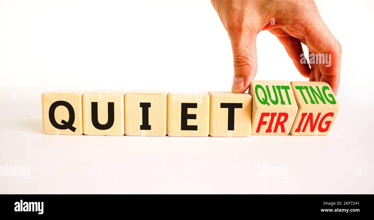 Quiet quitting or firing symbol. Concept words Quiet quitting Quiet ...