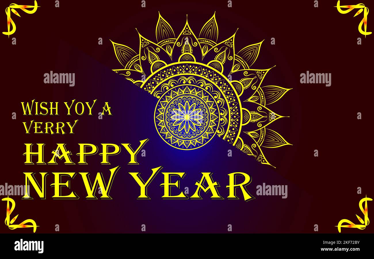 Welcome 2023 banner or poster with mandala art, happy new year 2023 ...