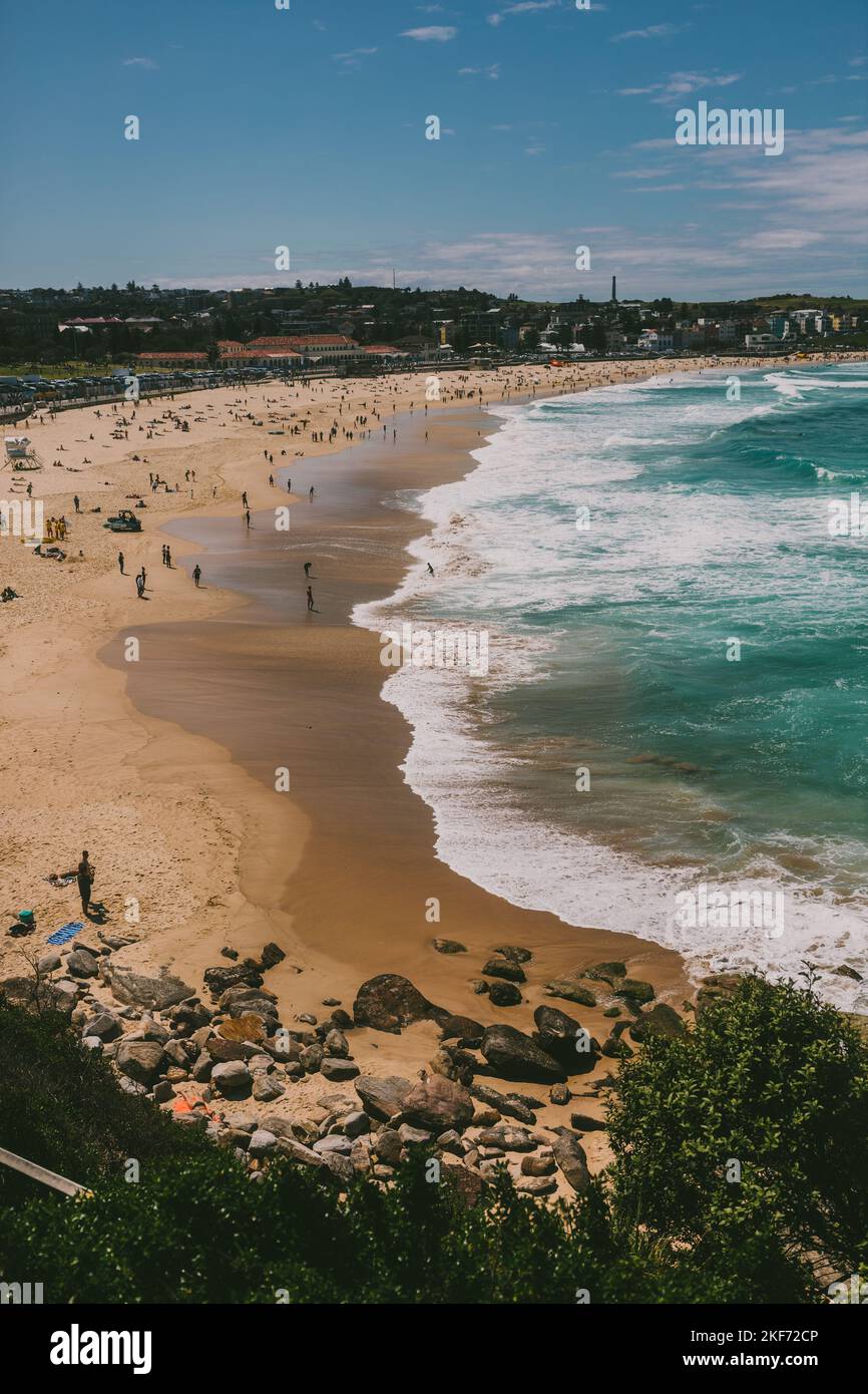 Beautiful Wide Shot Of The Bondi Beach In Australia Stock Photo - Alamy