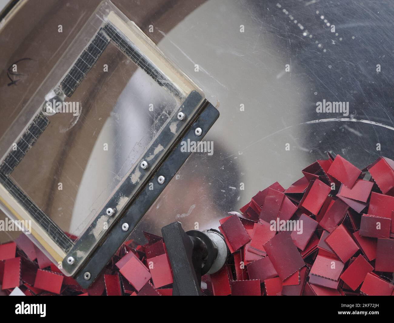 lottery red tickets inside ballot draw riffle machine detail Stock ...
