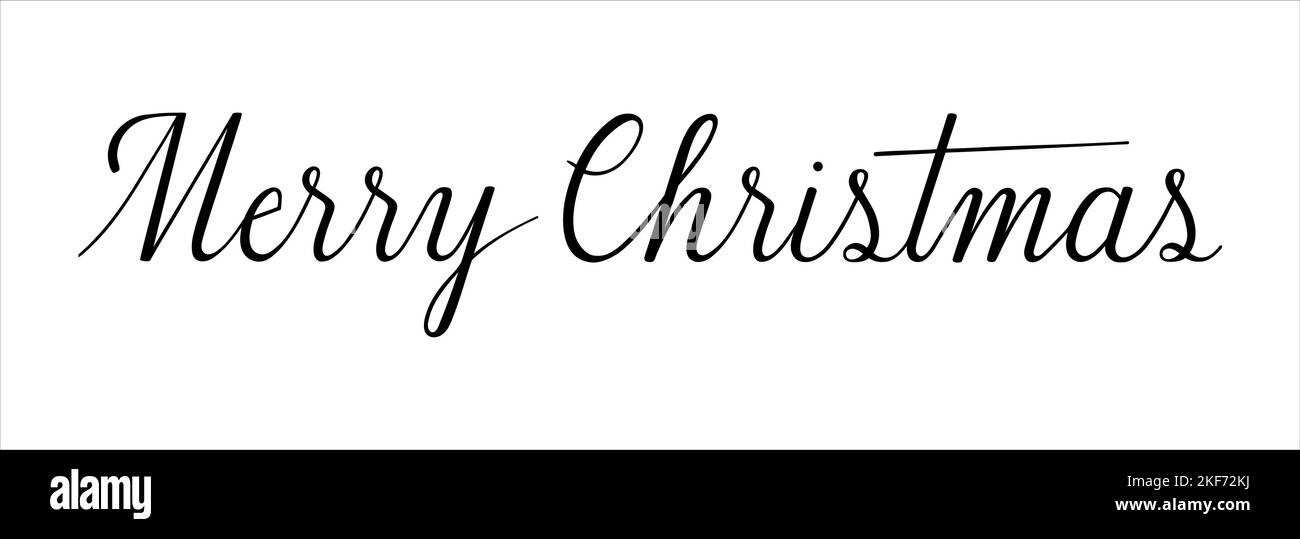 Merry Christmas Vector Brush Lettering Hand Drawn Modern Brush
