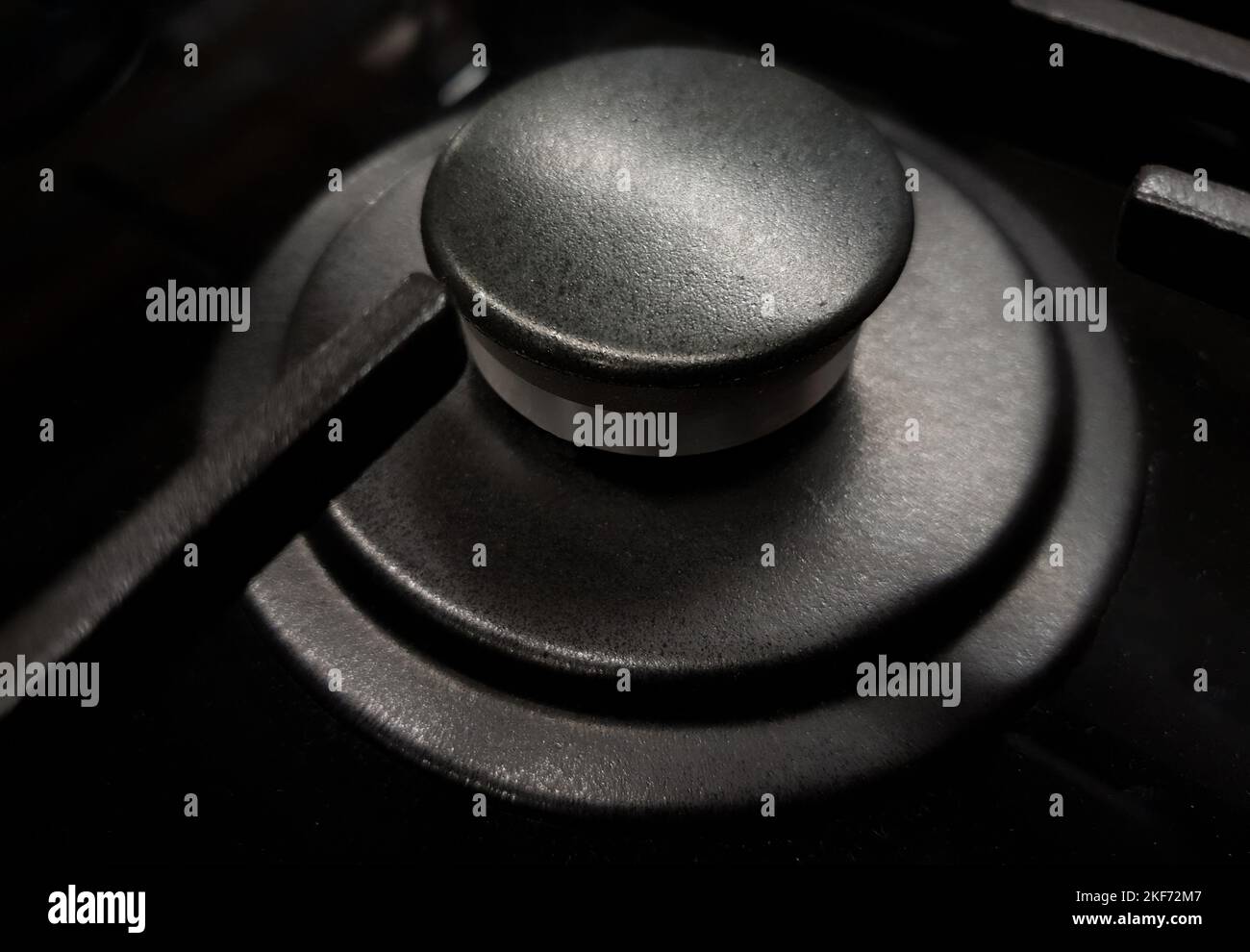 a close-up of a gas stove burner without a flame, empt Stock Photo - Alamy