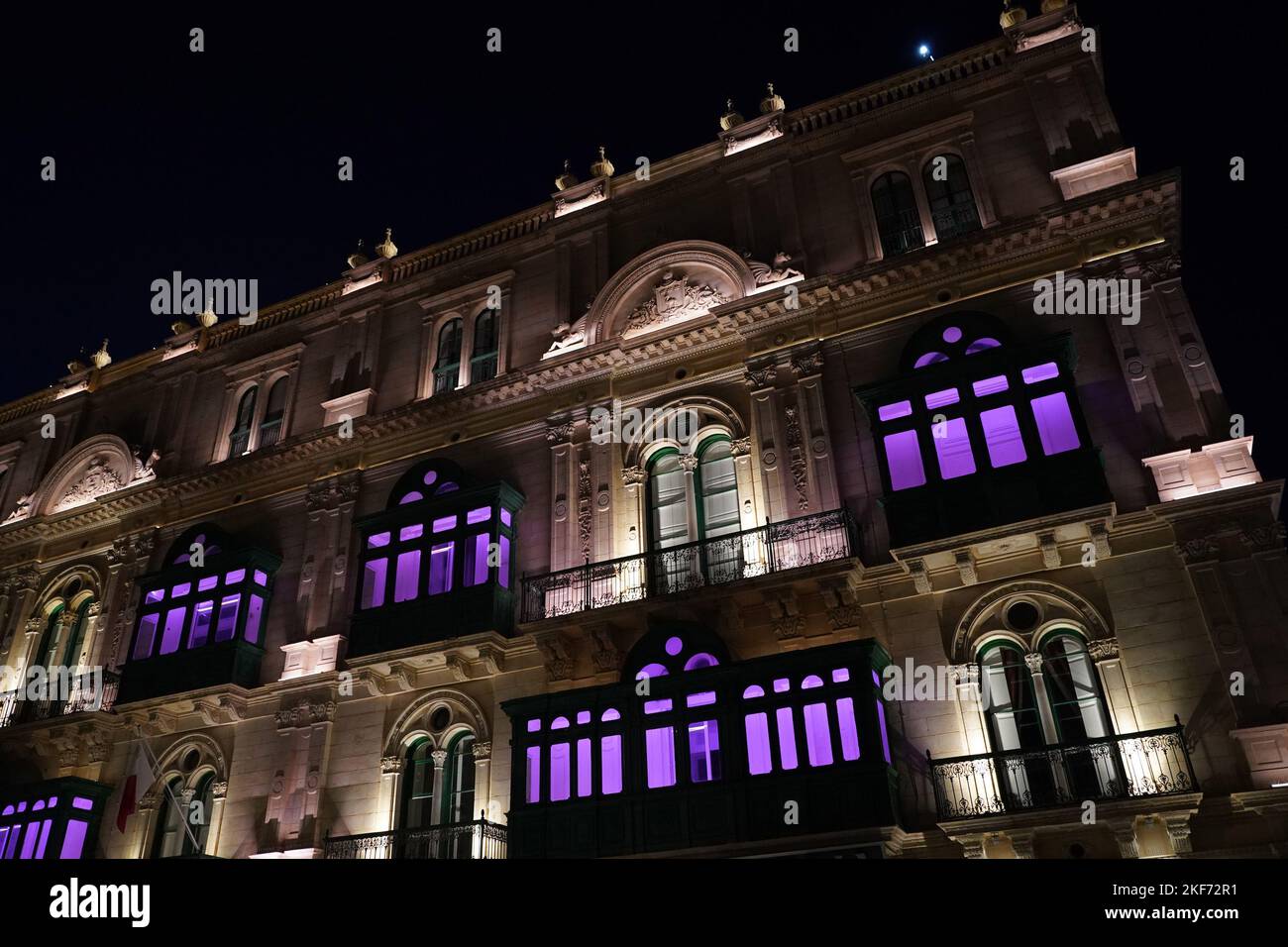 malta la valletta illuminated building at night Stock Photo - Alamy