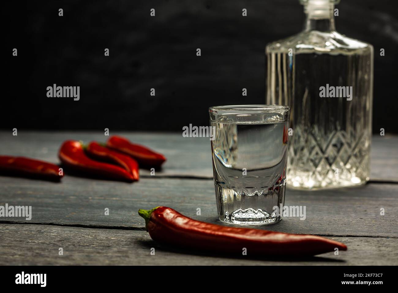 Ukrainian gorilka or vodka or rum or tequila (transparent highly ...