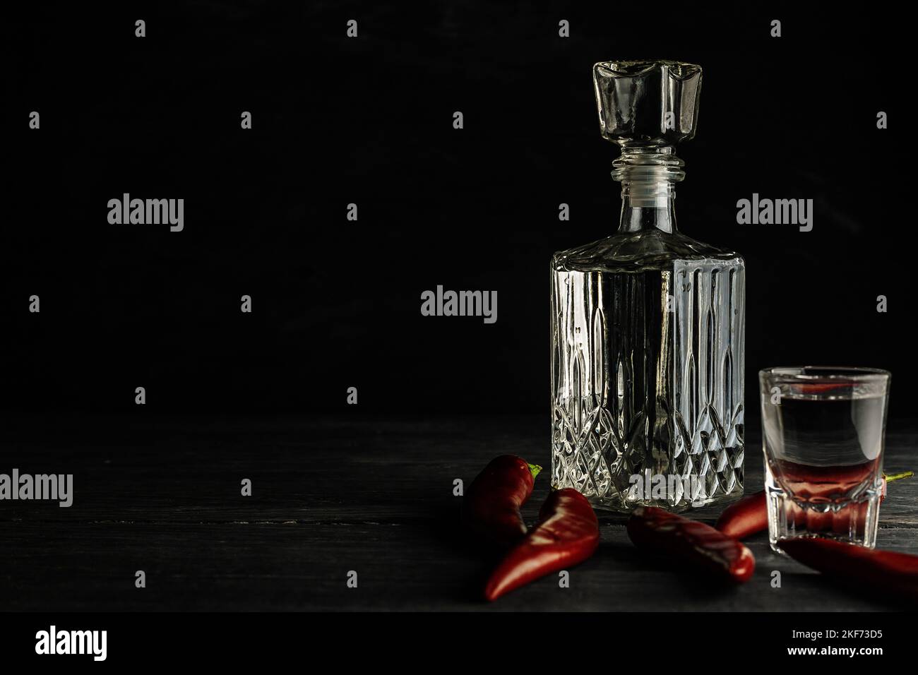 Ukrainian gorilka or vodka or rum or tequila (transparent highly ...