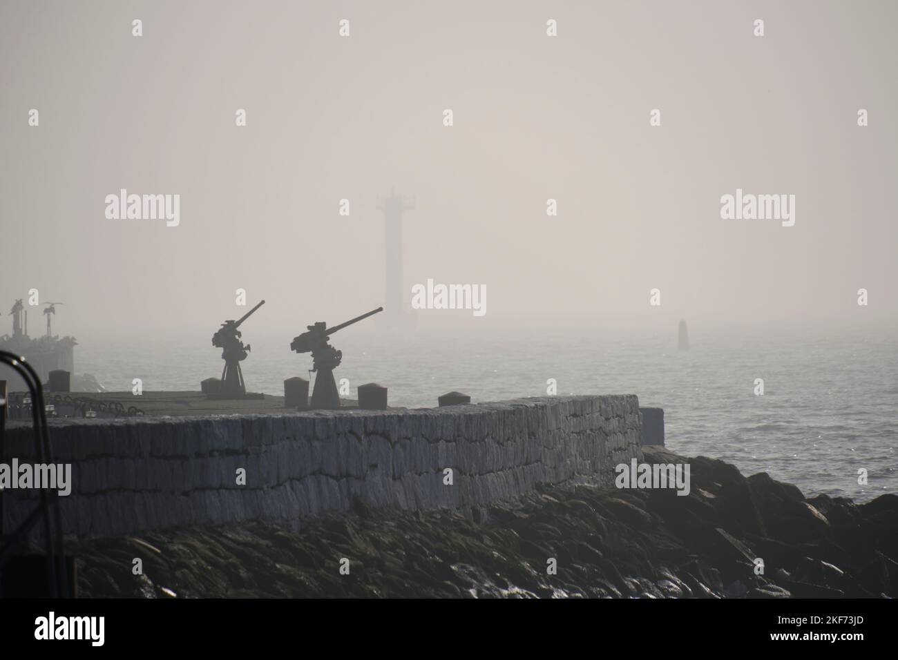 Coastal defensive weapons on the seashore Stock Photo - Alamy