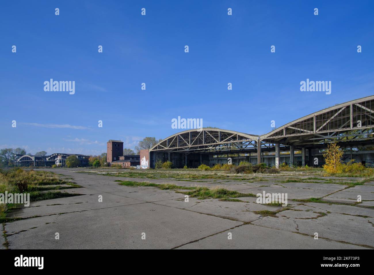 Metal structures German air hangars, abandoned military airfield Notif ...