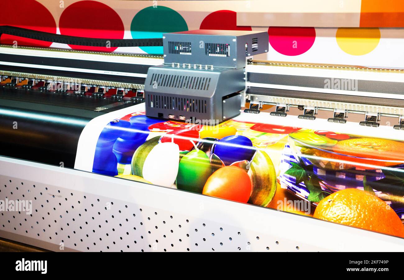 Wide format colorful inkjet printer, close up Stock Photo - Alamy