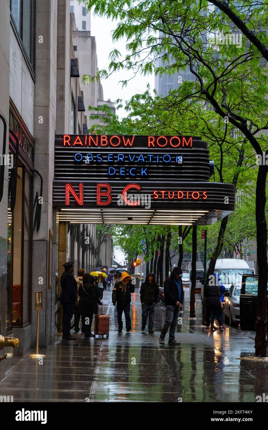 NBC Studios om a rainy day, New York, USA Stock Photo - Alamy