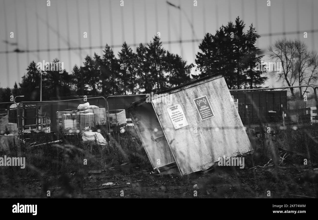 After the builders have moved on - fabricated buldings left as litter ...