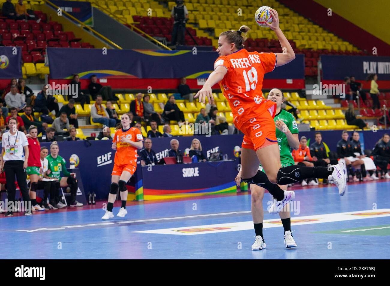 SKOPJE, MACEDONIA - NOVEMBER 16: Merel Freriks of the Netherlands ...