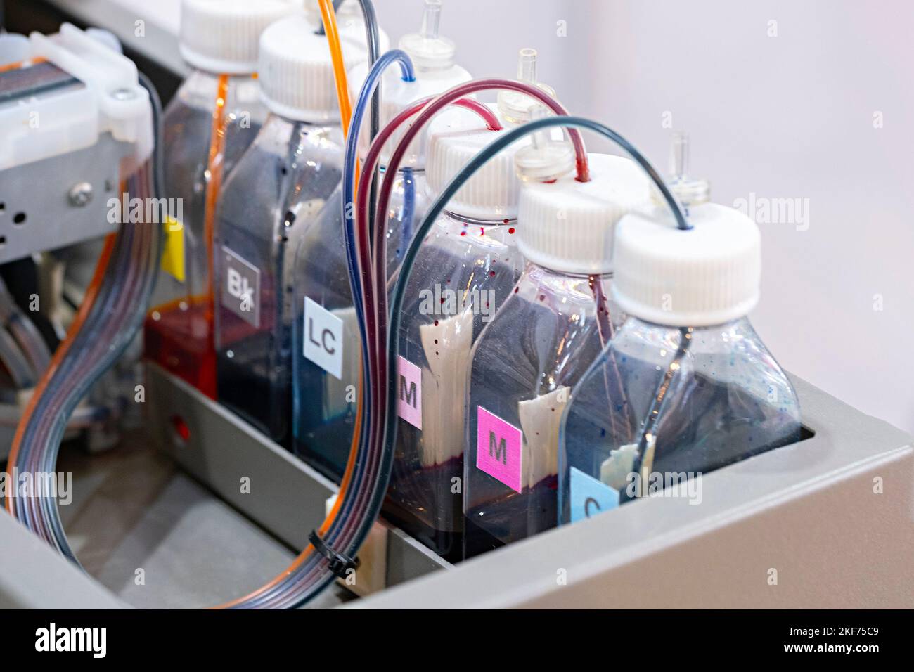 Color toners in the digital printer, paint CMYK Stock Photo - Alamy