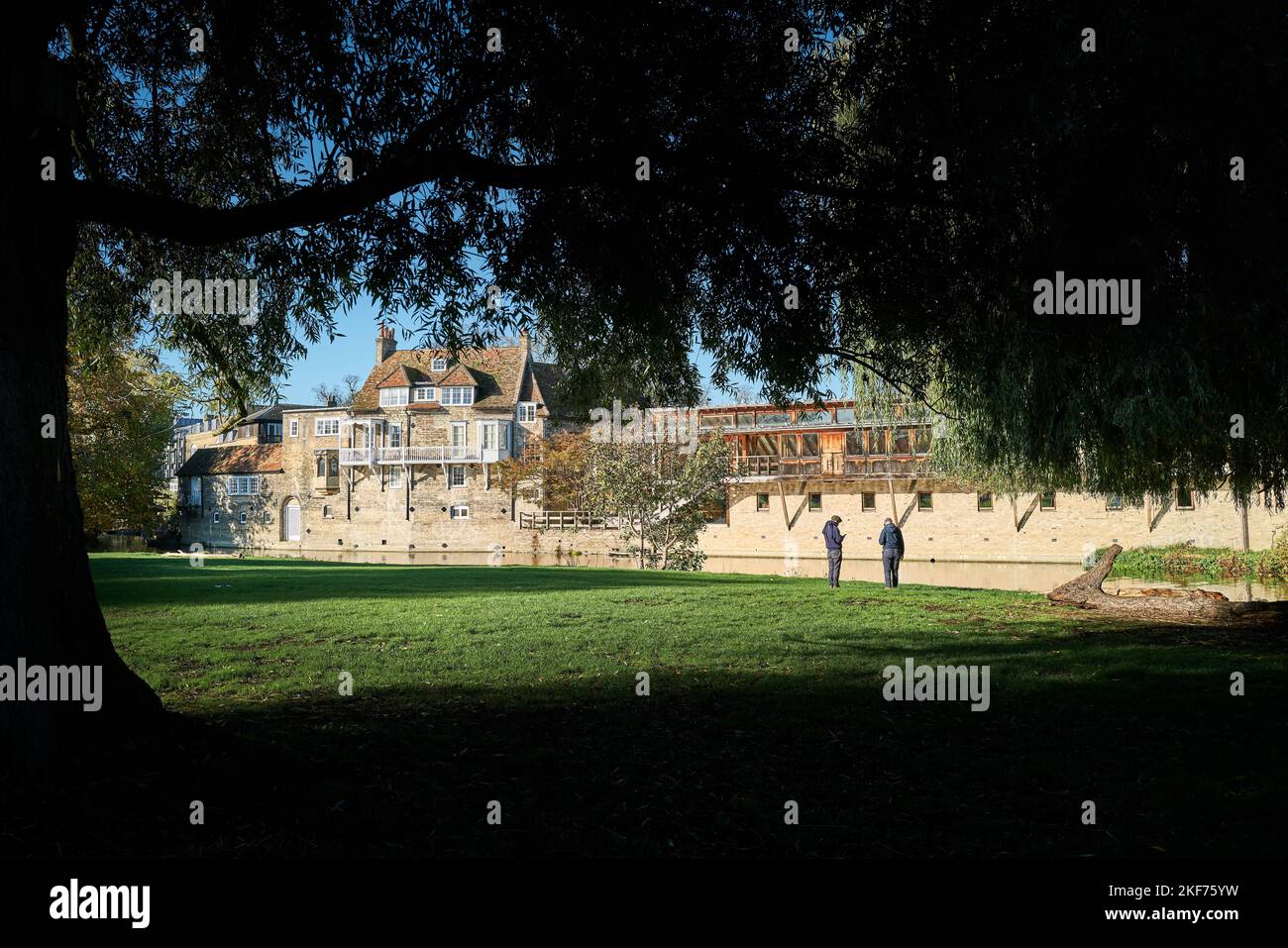 Darwin college, University of Cambridge, England, beside the river Cam ...