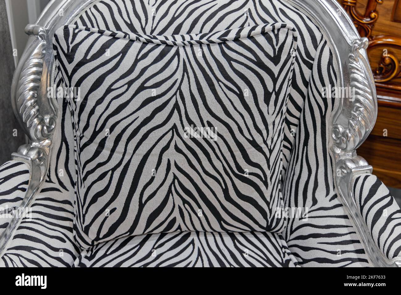 Zebra Print Upholstery Fabric Black And White Chair