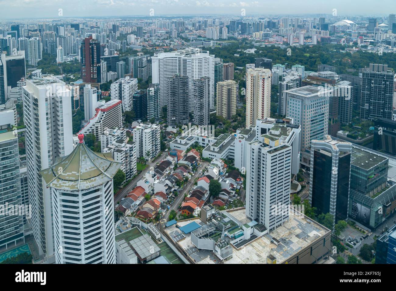 Aerial view of Singapore from Observation Deck Singapore Stock Photo ...