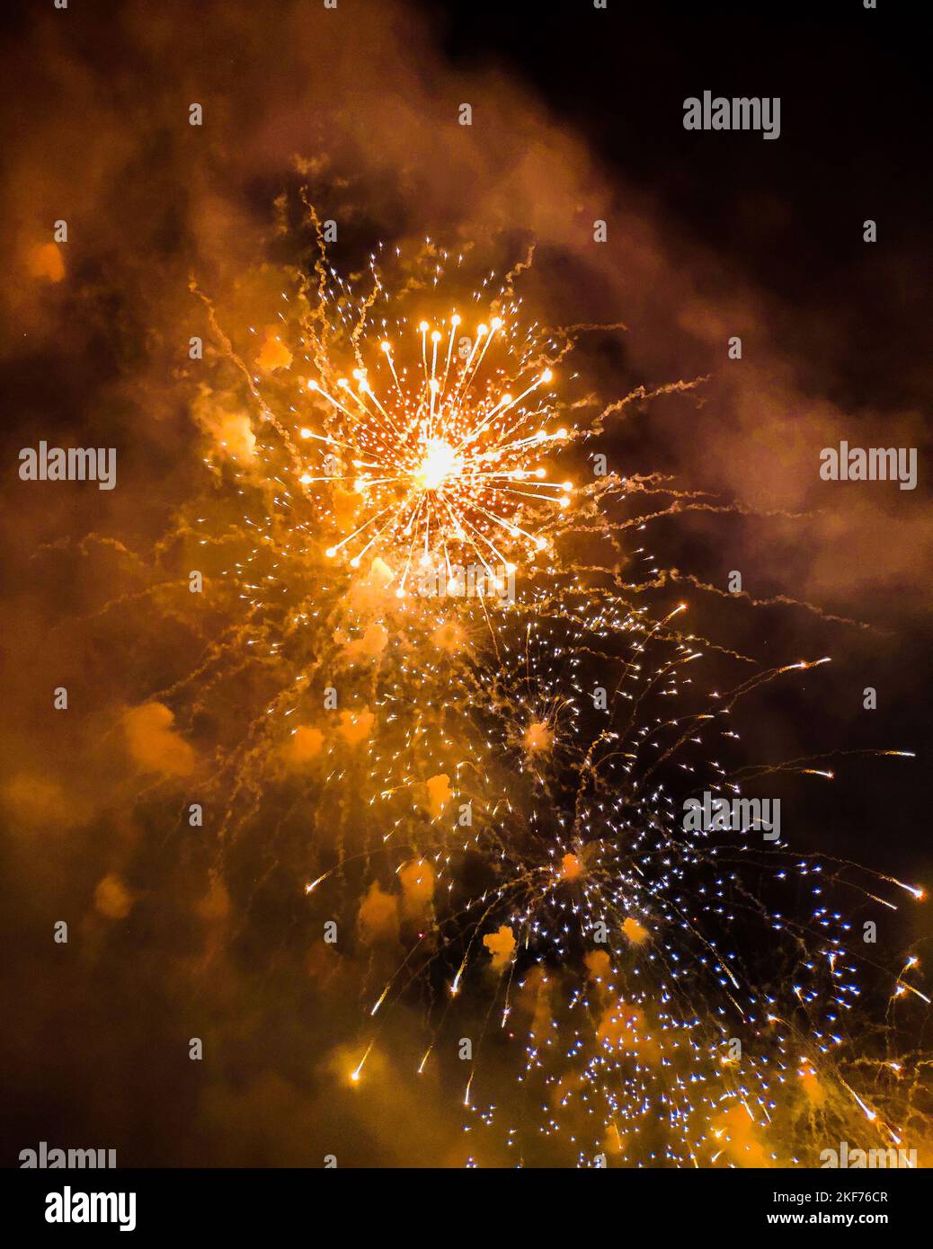 Beautiful festive fireworks at night Stock Photo - Alamy
