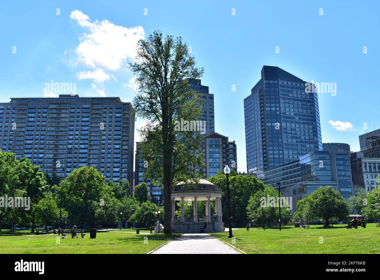 Parkman Bandstand in Boston Common, in front of the Boston ...