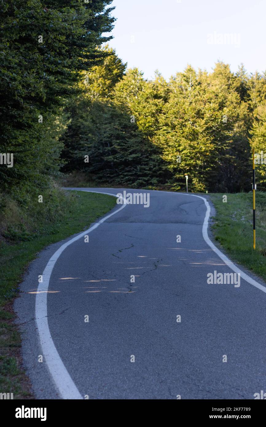 Mountain road landscape Toscano Emiliano Park in Parma province, Italy ...