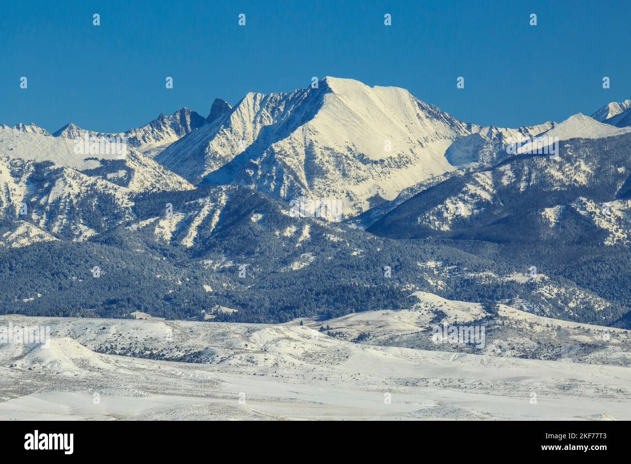 crazy mountains in winter near wilsall, montana Stock Photo - Alamy