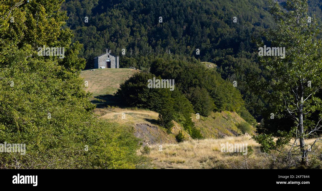 Mountain road landscape Toscano Emiliano Park in Parma province, Italy ...
