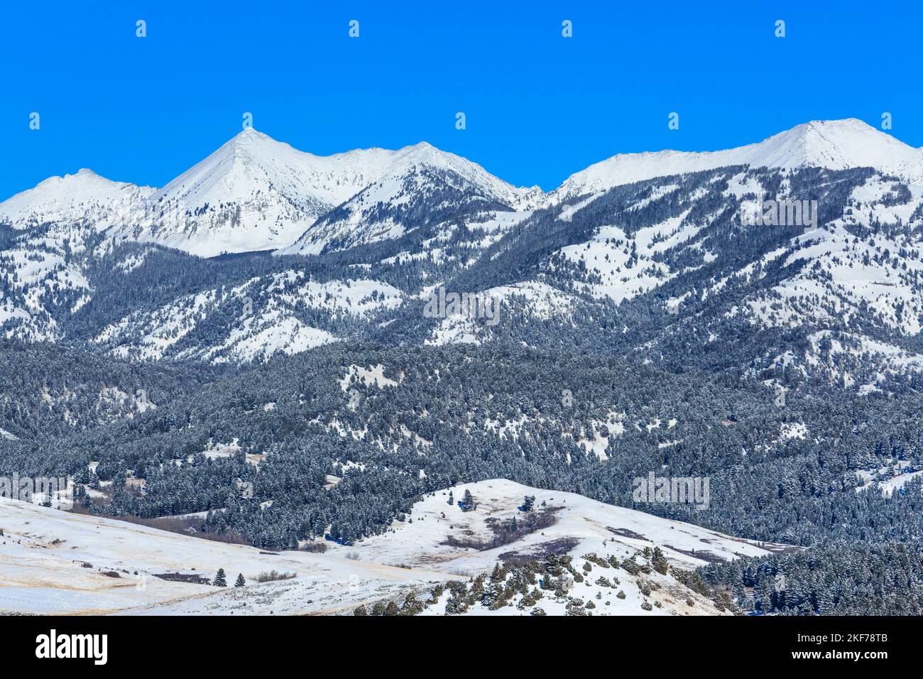 crazy mountains in winter near wilsall, montana Stock Photo - Alamy
