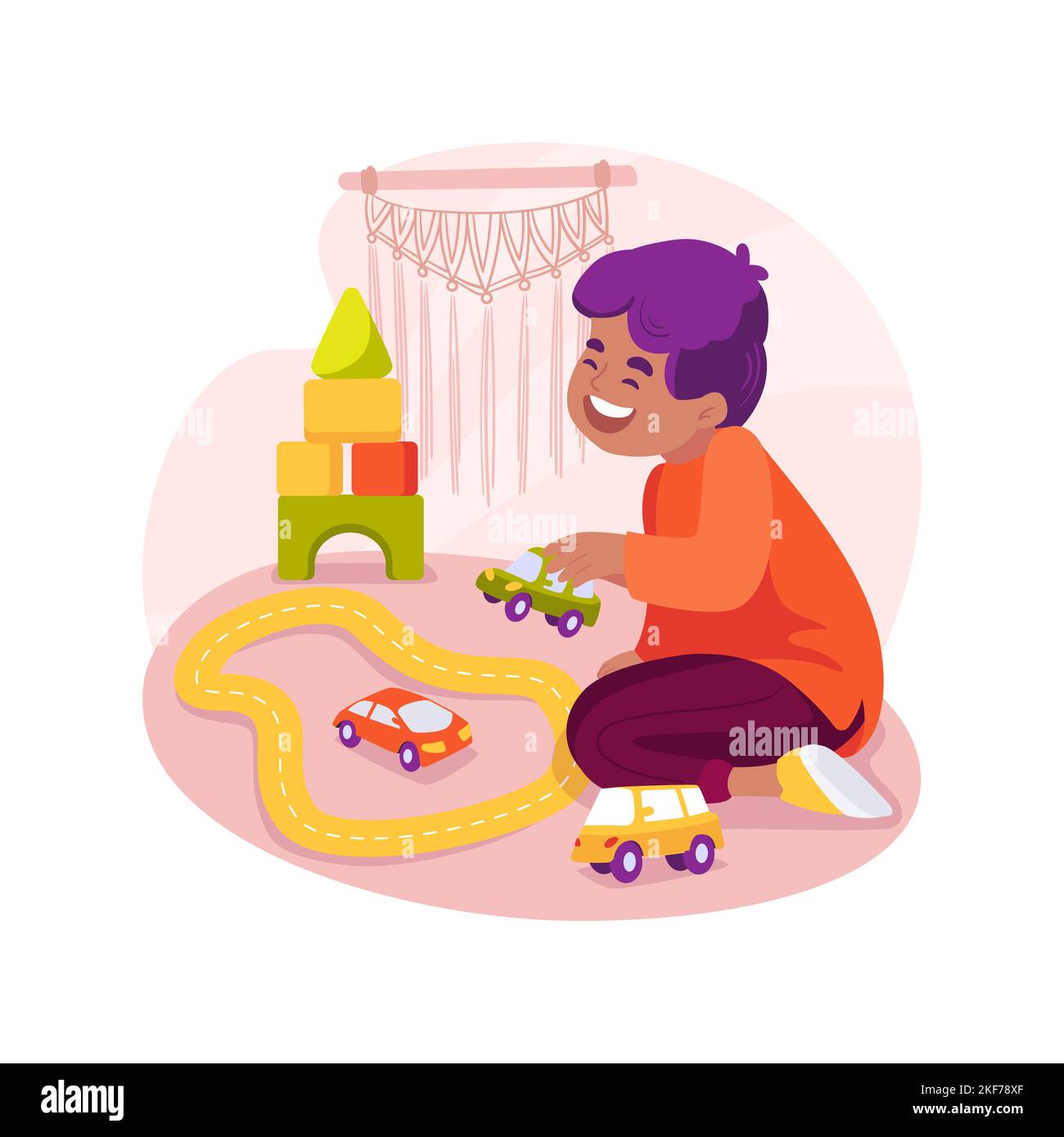 Create car tracks isolated cartoon vector illustration Stock Vector ...