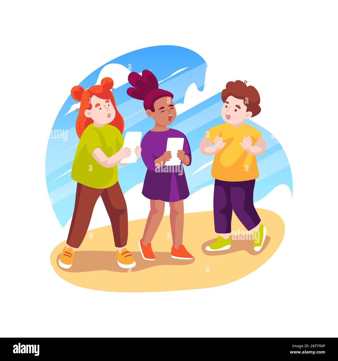 Singing class isolated cartoon vector illustration Stock Vector Image ...