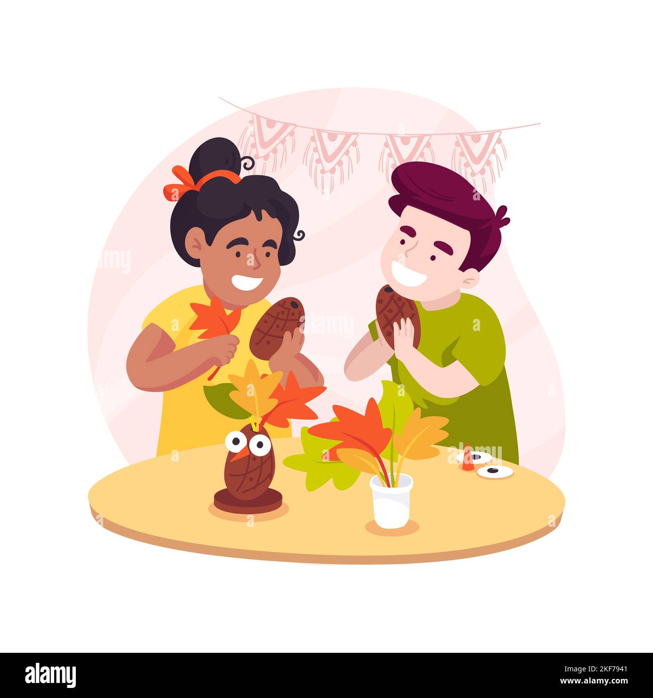 Making crafts isolated cartoon vector illustration Stock Vector Image ...