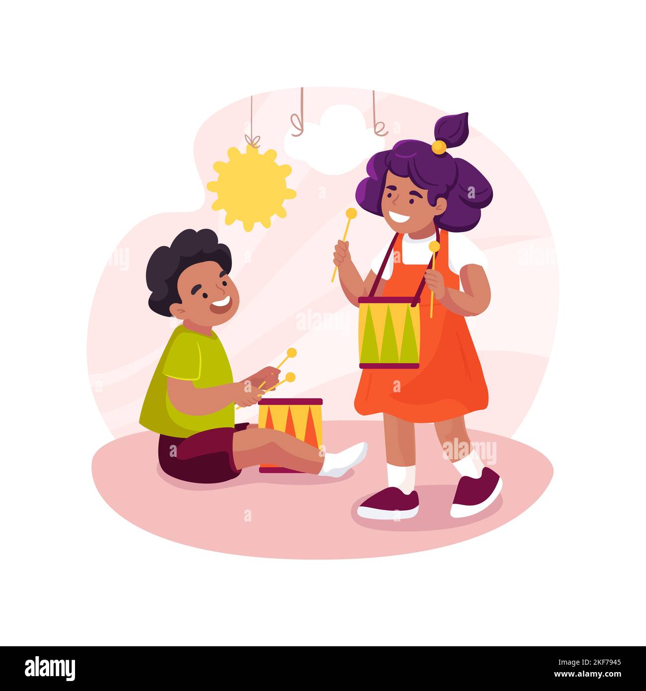 Drum class isolated cartoon vector illustration Stock Vector Image ...