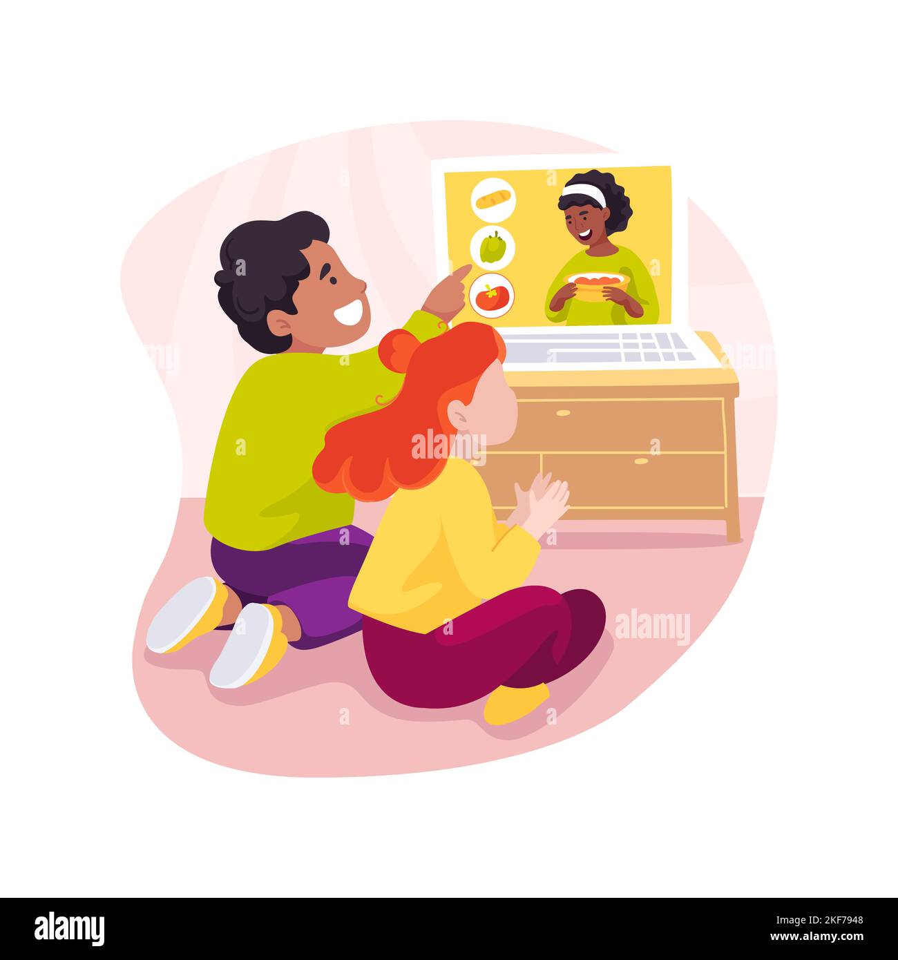 Cooking online class isolated cartoon vector illustration Stock Vector ...