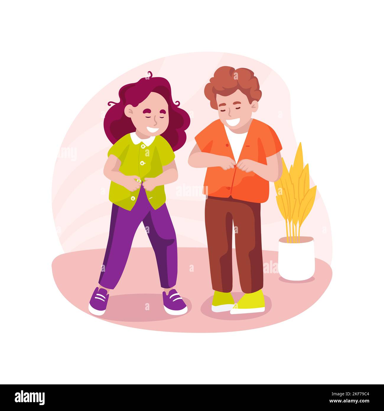 Button and unbutton isolated cartoon vector illustration Stock Vector ...