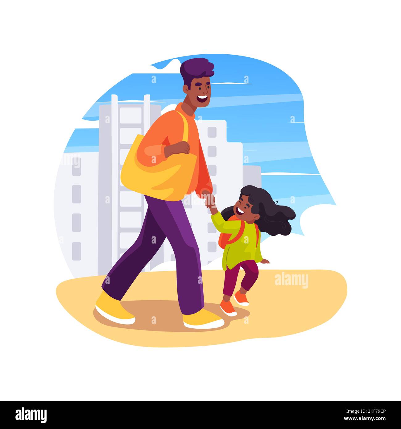 Way to kindergarten isolated cartoon vector illustration Stock Vector ...