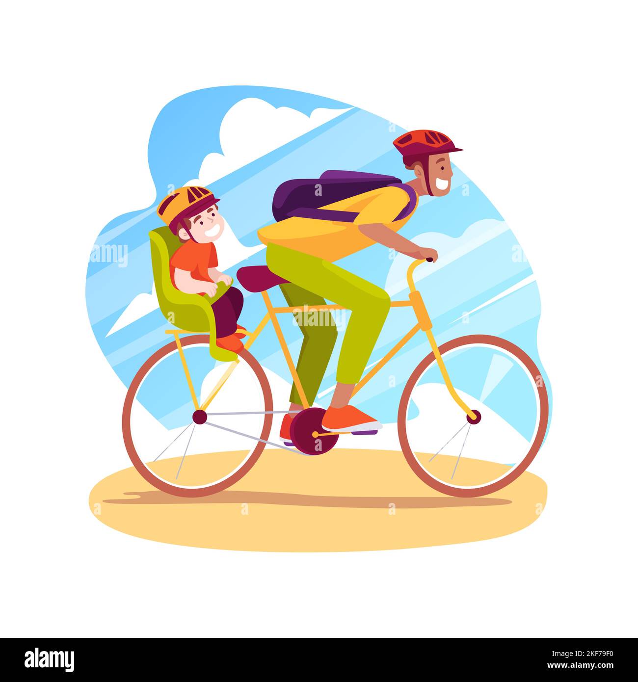Cycling with child seat Stock Vector Images - Alamy