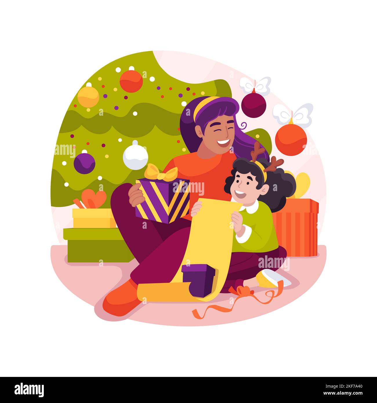 Gifts decoration isolated cartoon vector illustration Stock Vector ...